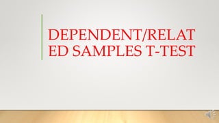 Lecture 8 - Dependent samples T-Test.pptx | Education