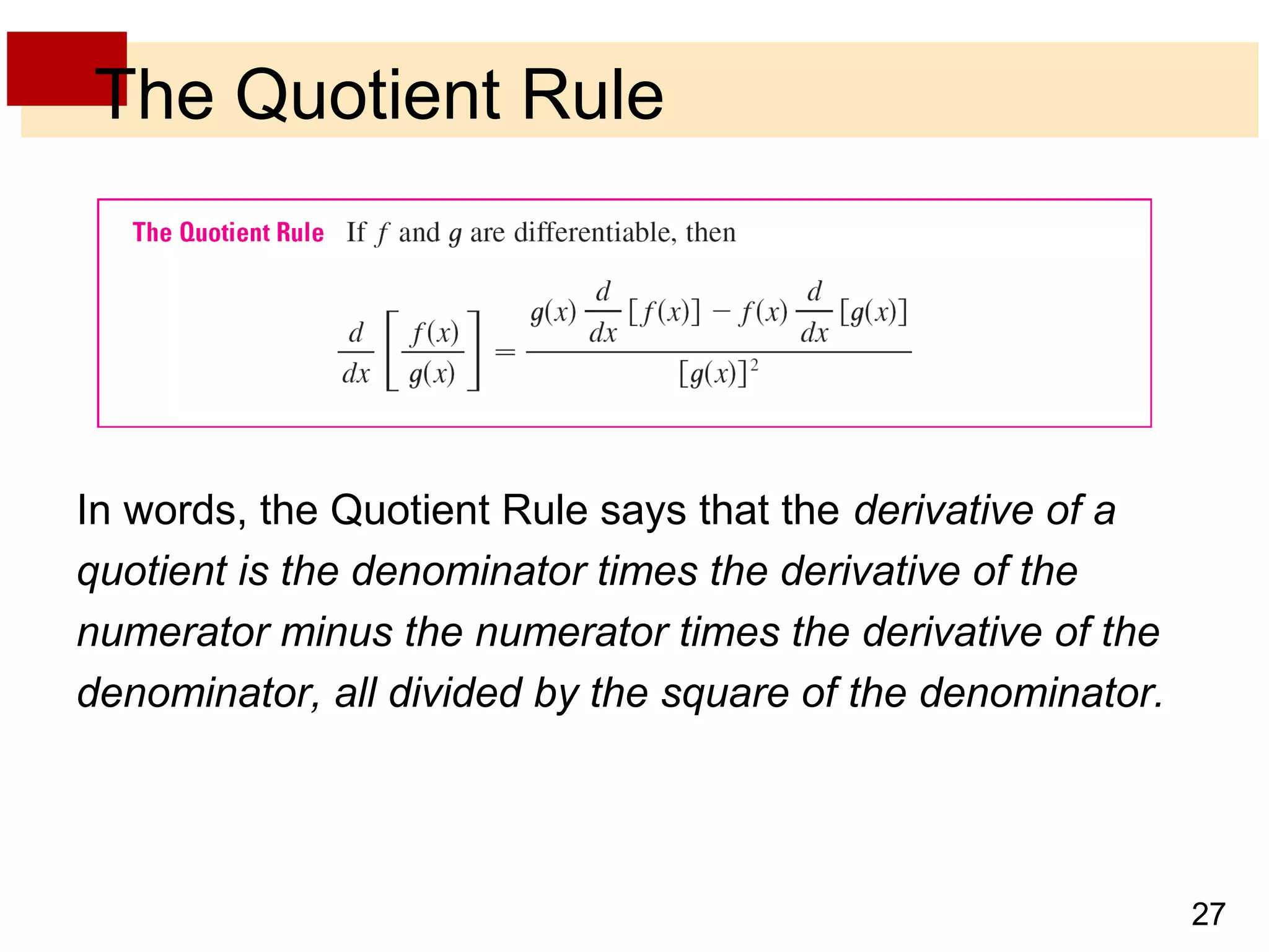Lecture 8 derivative rules | PPT