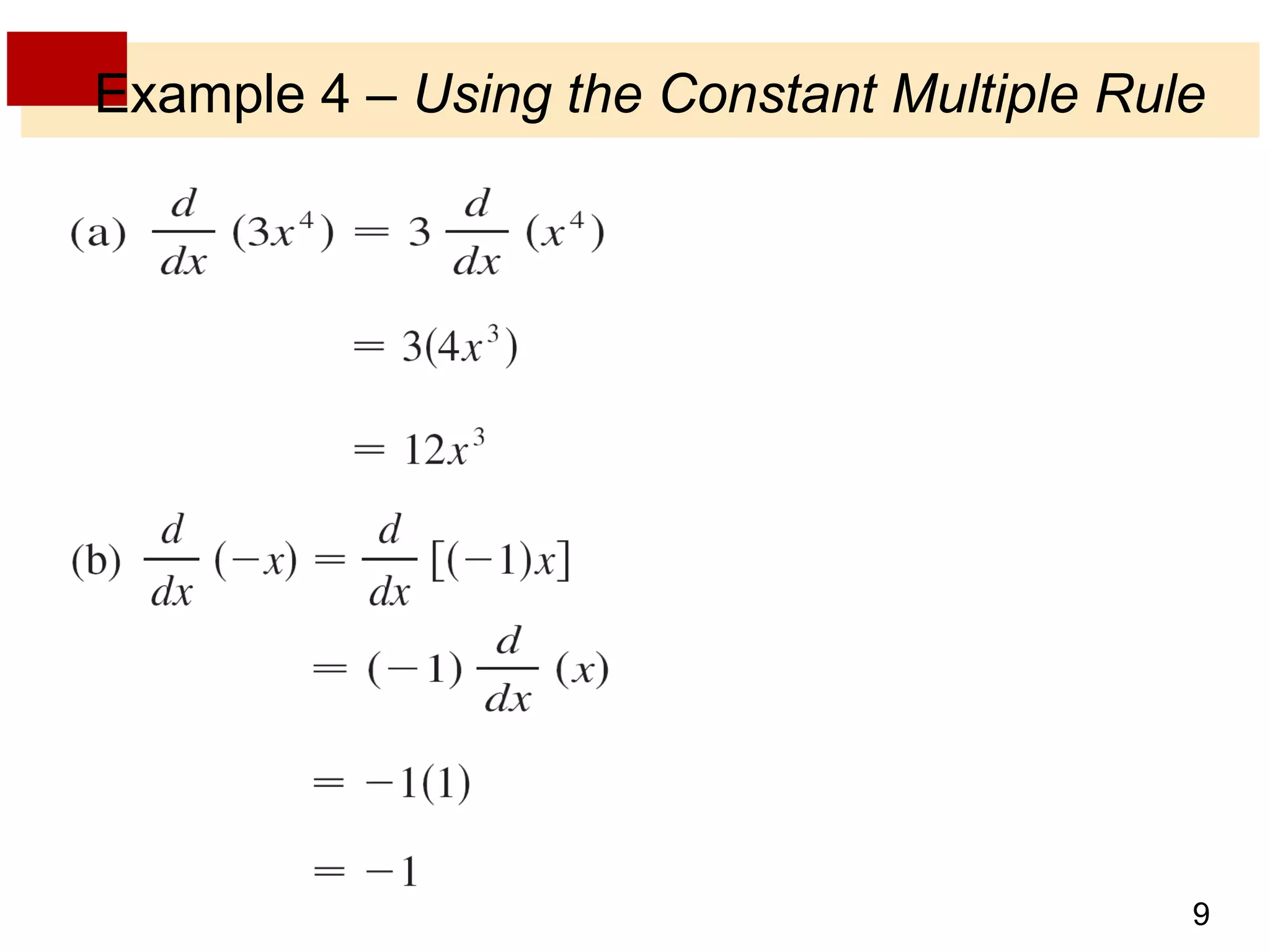 Lecture 8 derivative rules | PPT