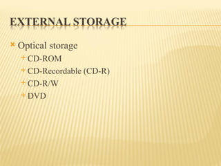 Lecture 8 - External Memory Of a computer architecture | PPT