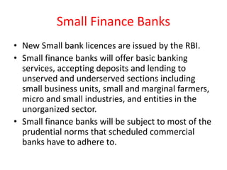 Lecture # 8 financial inclusion small finance banks | PPTX