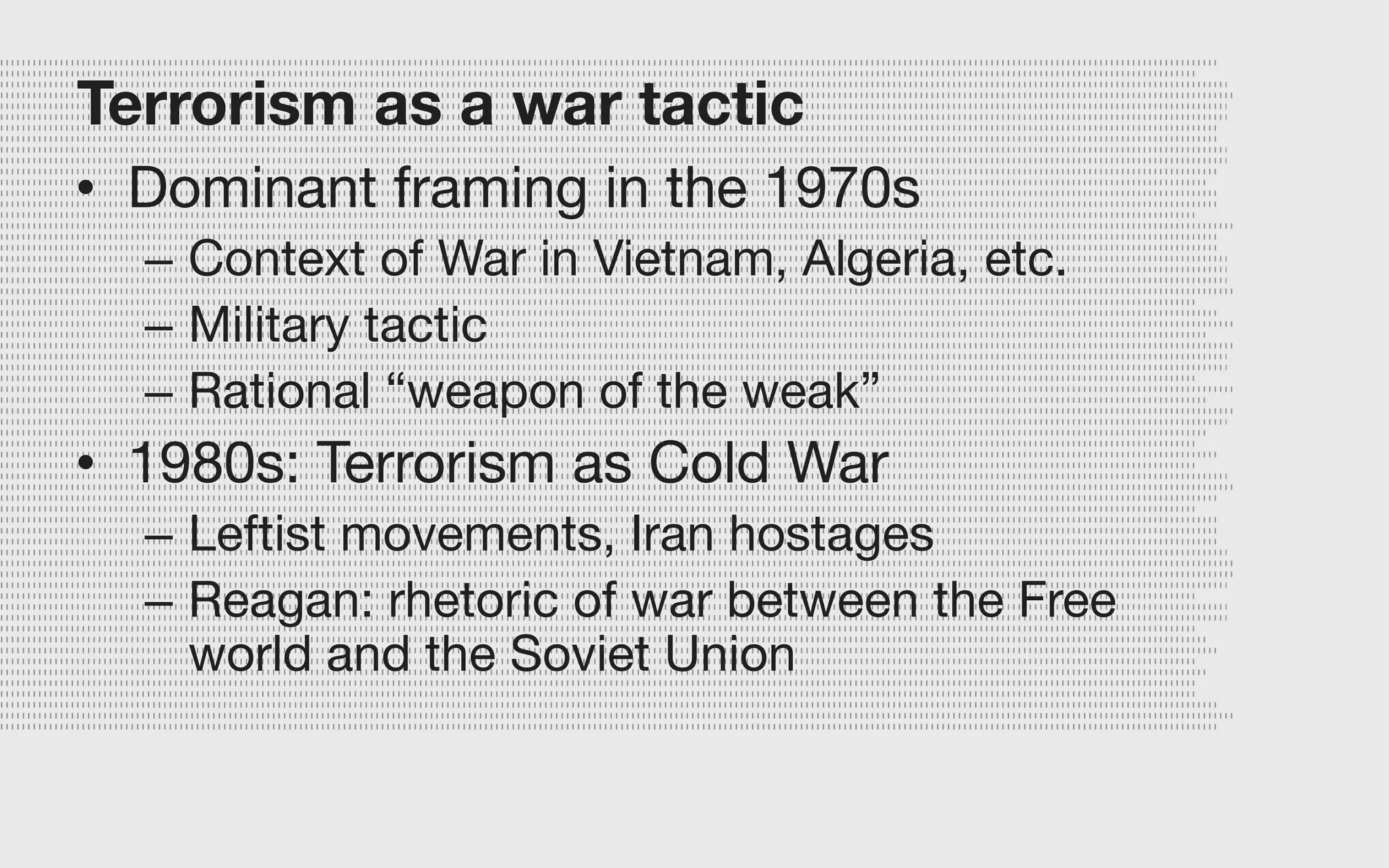 Lecture 8 - Terrorism, radicalisation and political violence | PDF