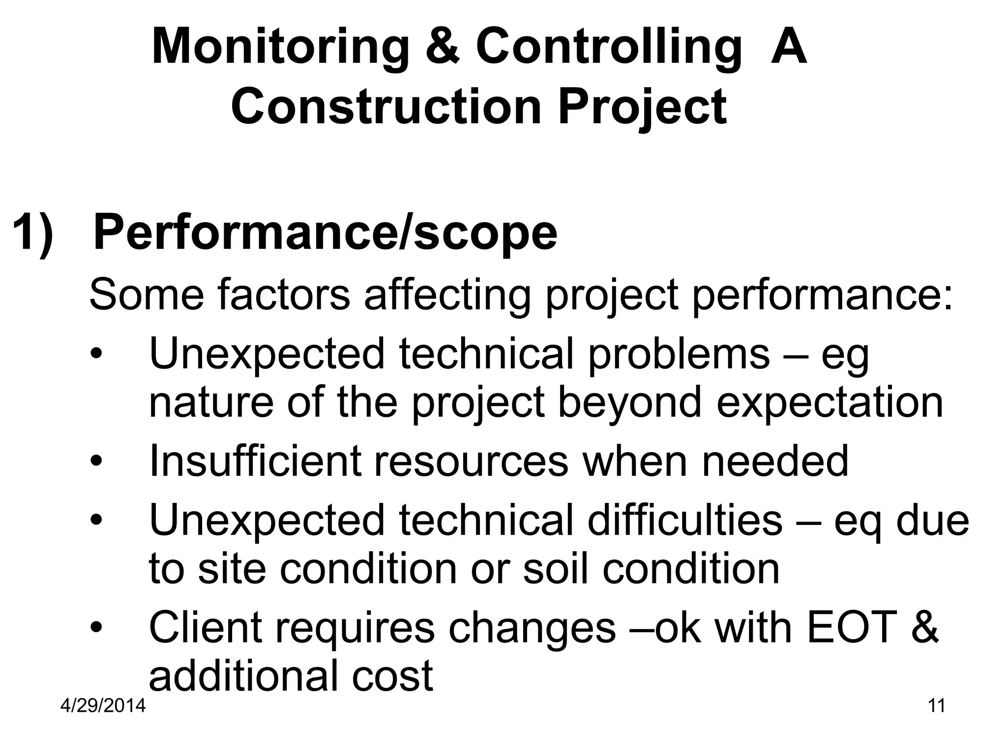 Lecture 8 monitoring & controlling (1) | PDF