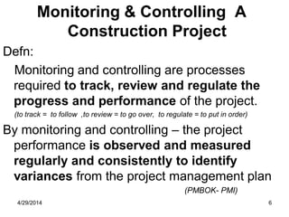 Lecture 8 monitoring & controlling (1) | PDF
