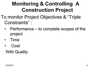Lecture 8 monitoring & controlling (1) | PDF