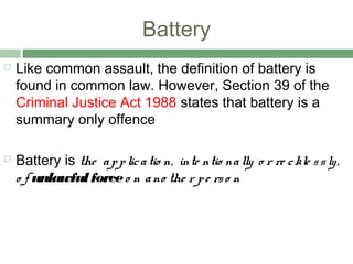 Lecture 8 non fatal offences | PPT