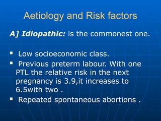 Lecture 8 - Preterm Labour PROM preterm labour management | PPT