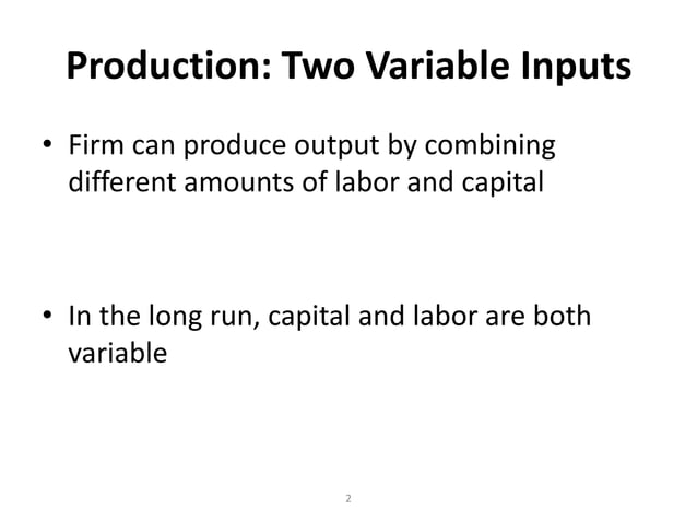 Lecture 8 production, optimal inputs | PPT