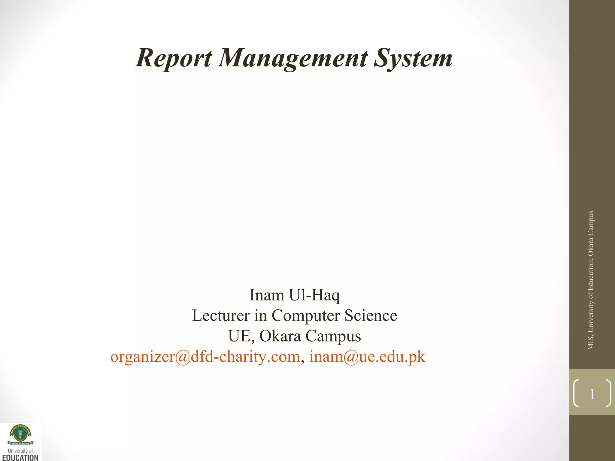 Report Management System | PPT