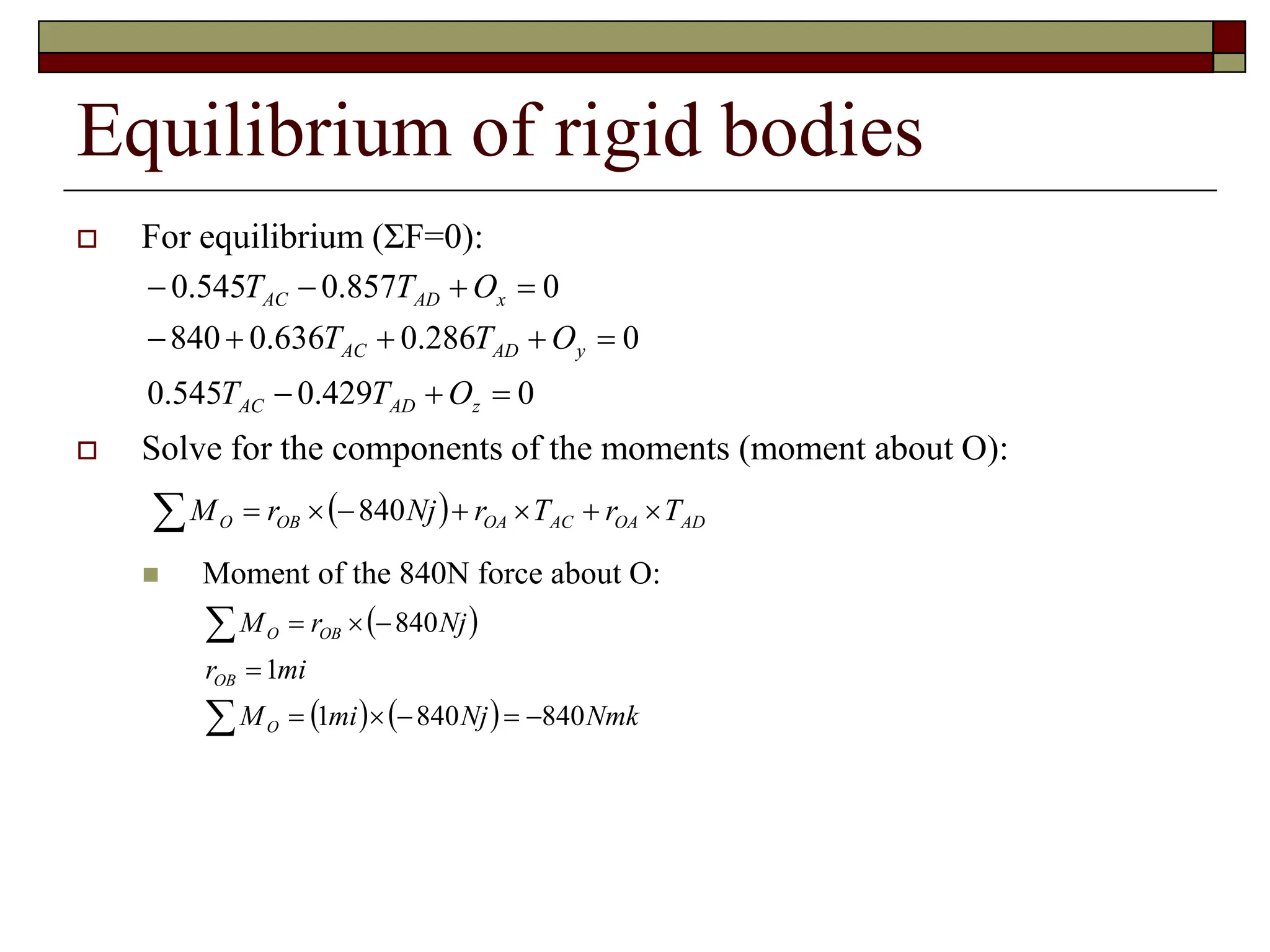 Lecture 8- Rigid Bodies- Equilibrium 3D.ppt