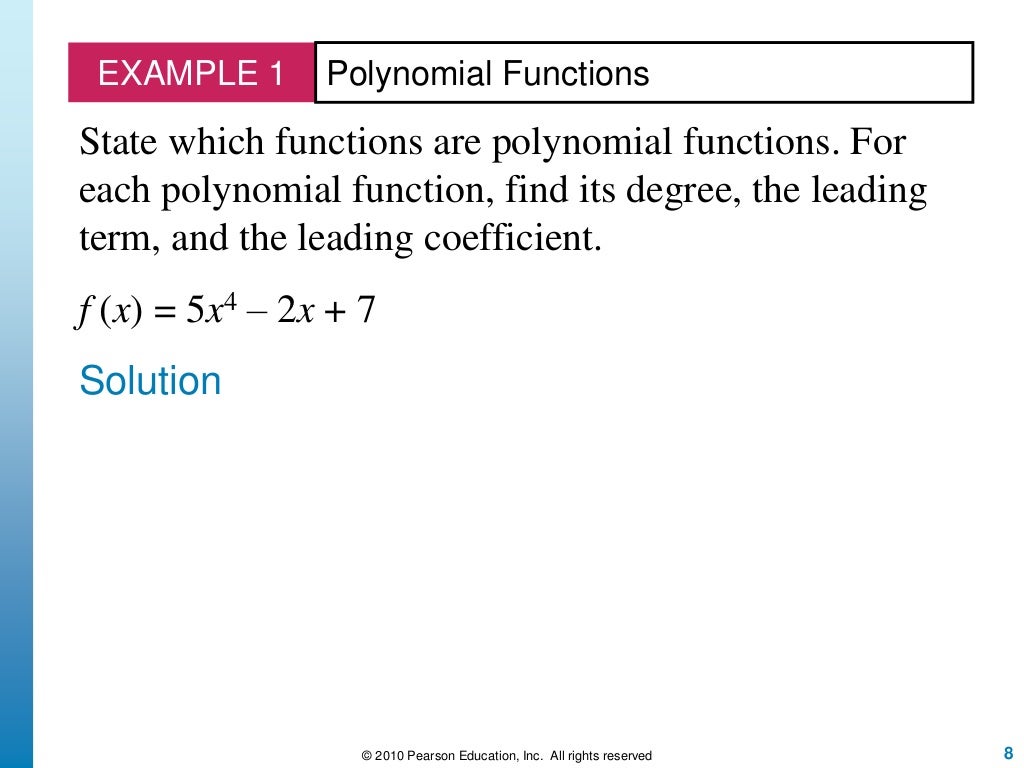 Lecture 8 section 3.2 polynomial equations