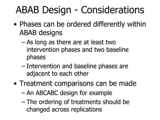 Lecture 8 single subject designs i | PPT
