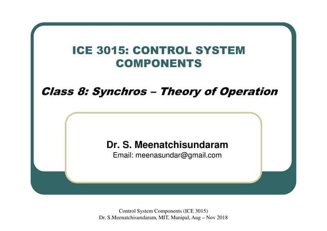 Lecture 8 synchros - theory of operation | PDF
