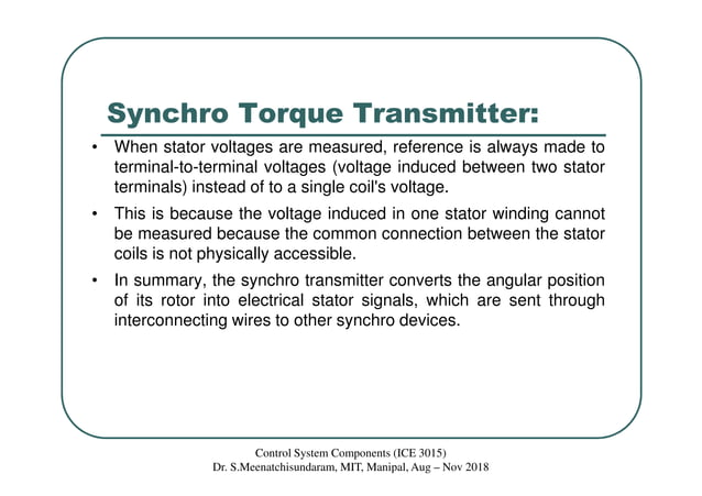 Lecture 8 synchros - theory of operation | PDF