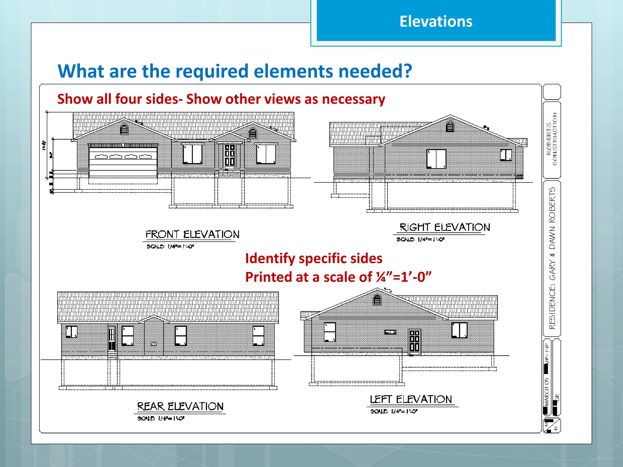 Lecture 86 (Elevations) in for planning autocad | PPT
