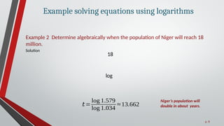 Lecture8 if Logarithms Functions. Examples of Logs | PPTX