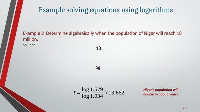 Lecture8 if Logarithms Functions. Examples of Logs | PPTX