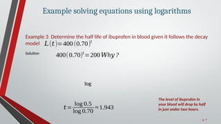 Lecture on Logarithmic Functions and examples | PPT