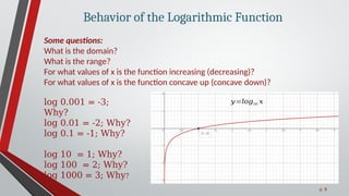 Lecture on Logarithmic Functions and examples | PPT