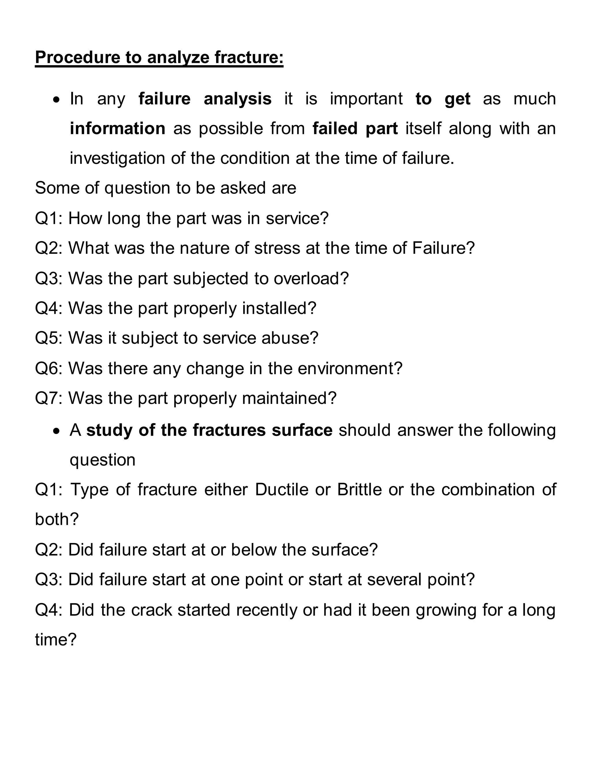 Fracture Mechanics & Failure Analysis: Lecture Analysis of Fracture | DOCX