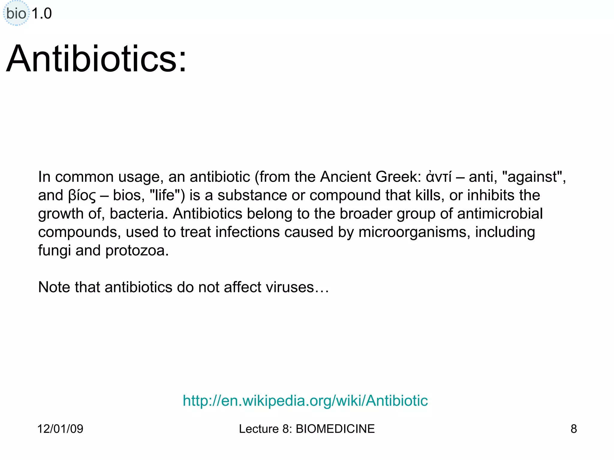 Lecture 8 Biomedicine | PPT