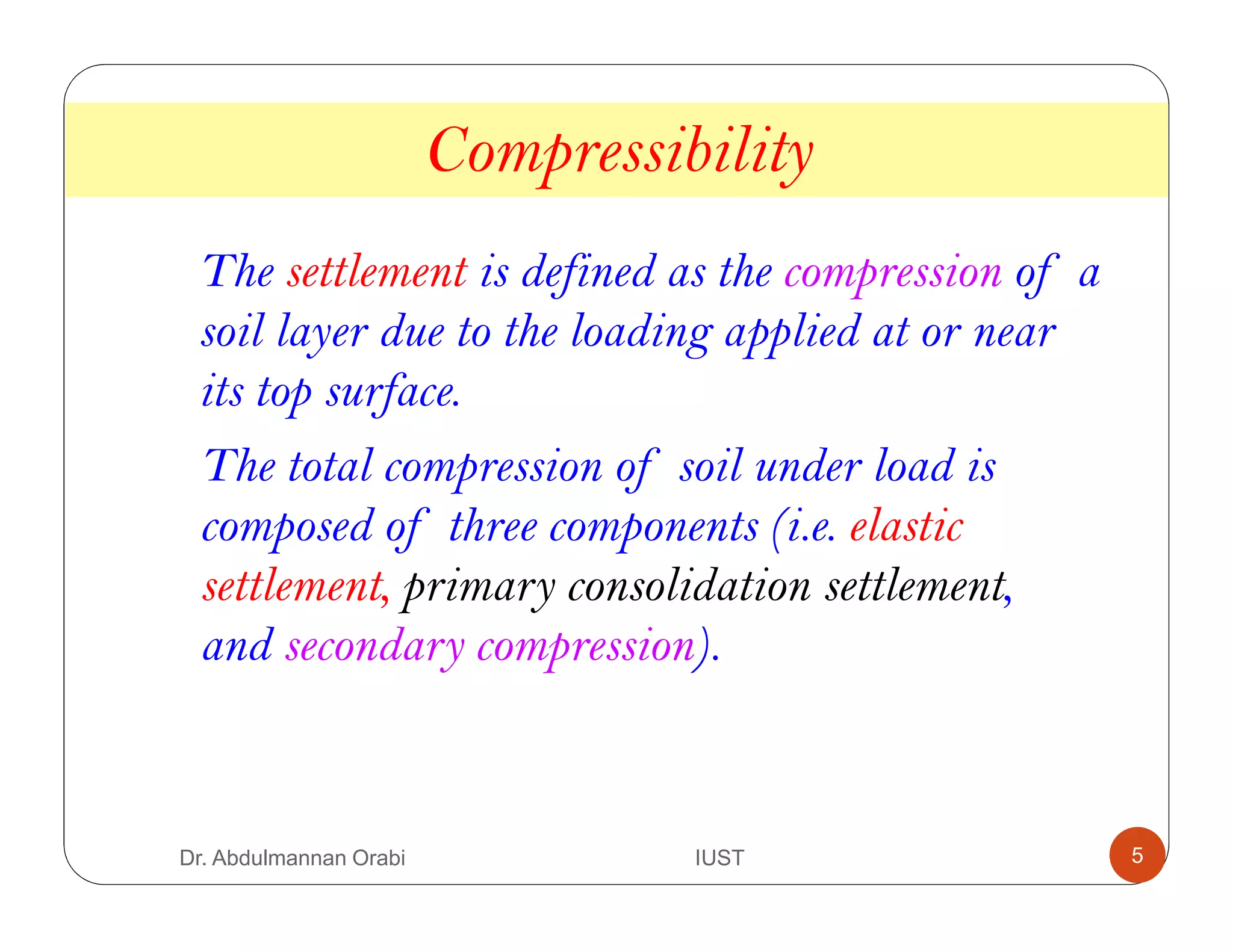 Lecture 8 consolidation and compressibility | PPT Lecture 8 consolidation and compressibility | PPT