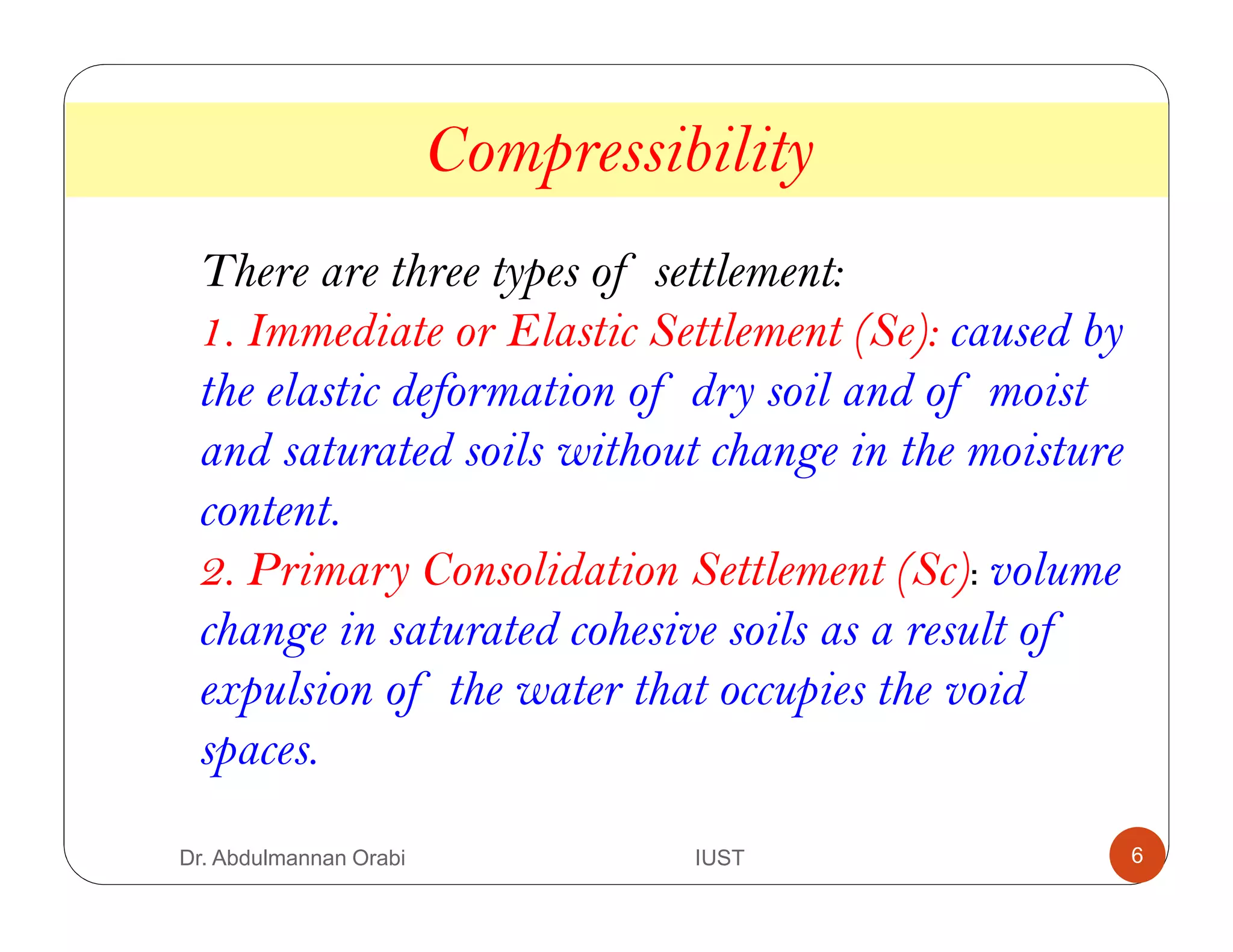 Lecture 8 consolidation and compressibility | PDF