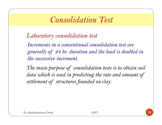 Lecture 8 consolidation and compressibility | PPT Lecture 8 consolidation and compressibility | PPT