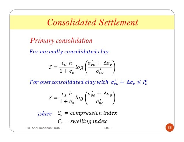 Lecture 8 consolidation and compressibility