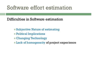 Basic Software Effort Estimation | PPTX
