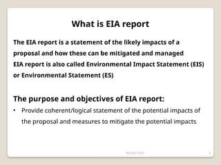 Lecture 8 EIA reproting how to report EIA | PPTX