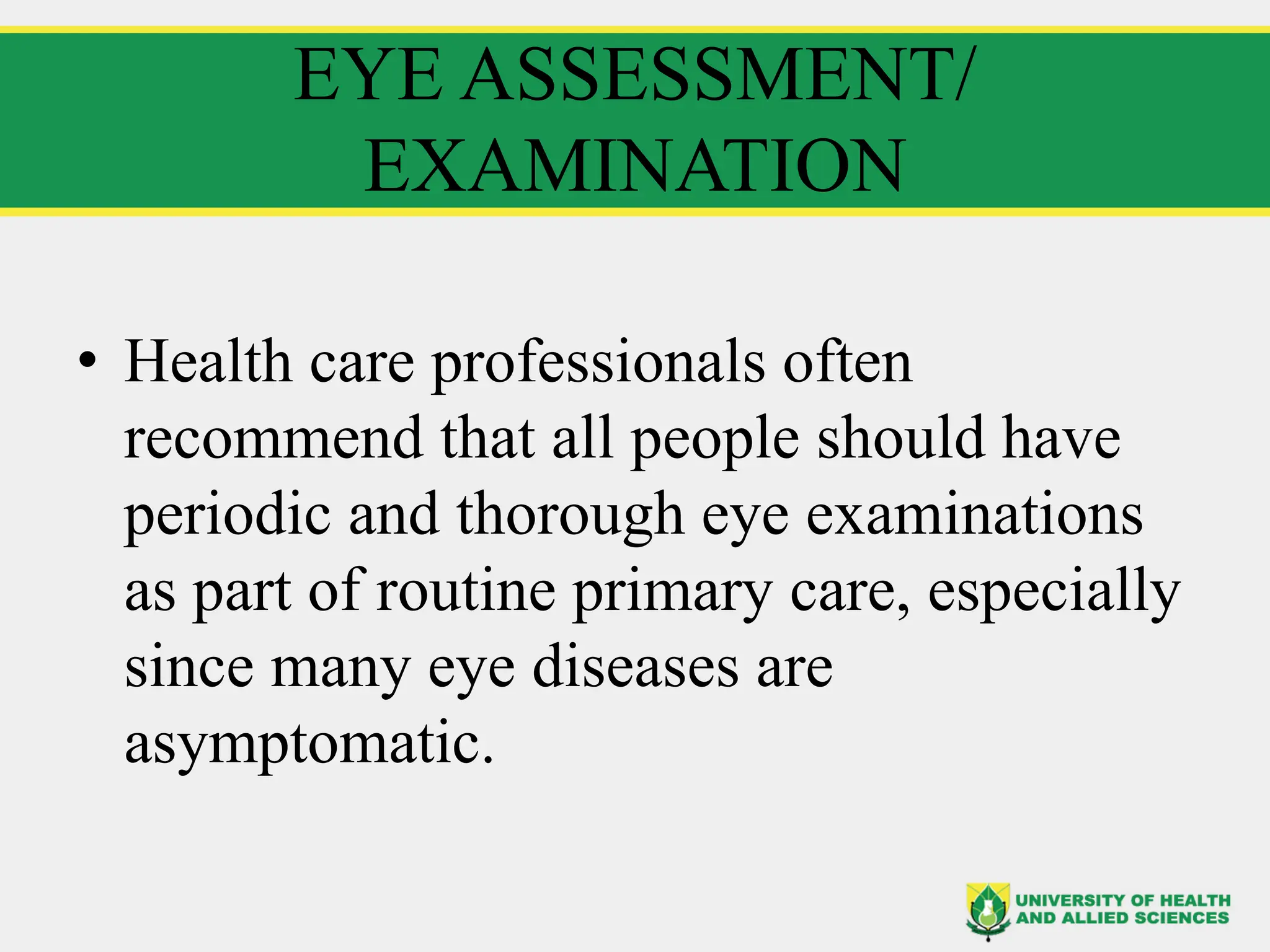 Lecture 8 Eye Assessment Pdf Assessing The Eye Pdf