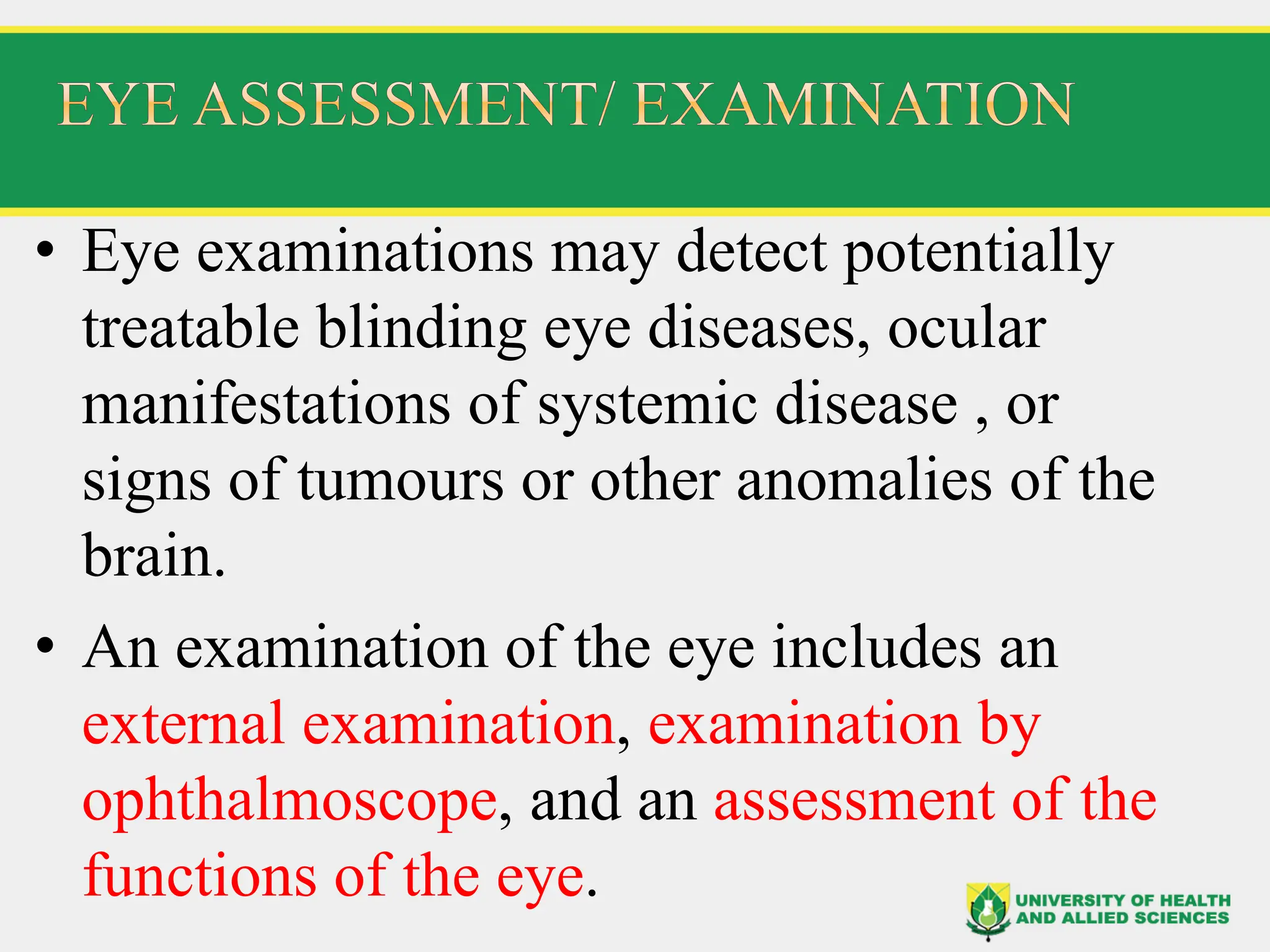 LECTURE 8 Eye Assessment.pdf Assessing the eye | PDF