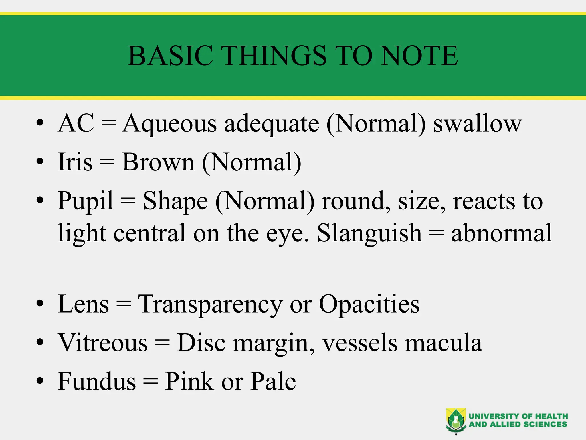 Lecture 8 Eye Assessment Pdf Assessing The Eye Pdf