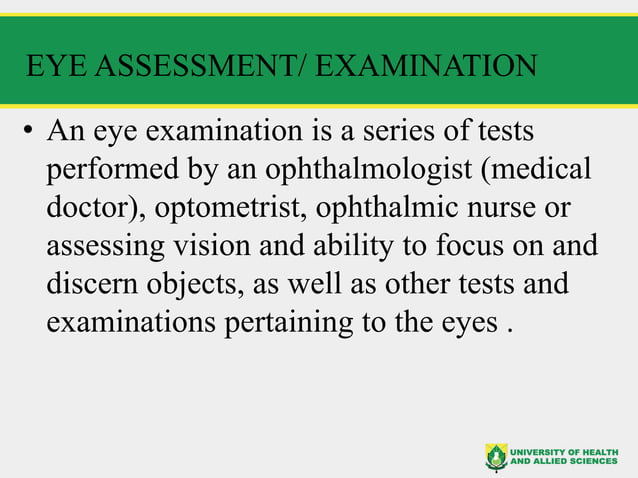LECTURE 8 Eye Assessment.pdf Assessing the eye | PDF