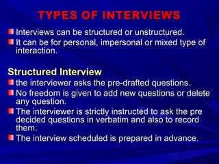 interview method | PPT
