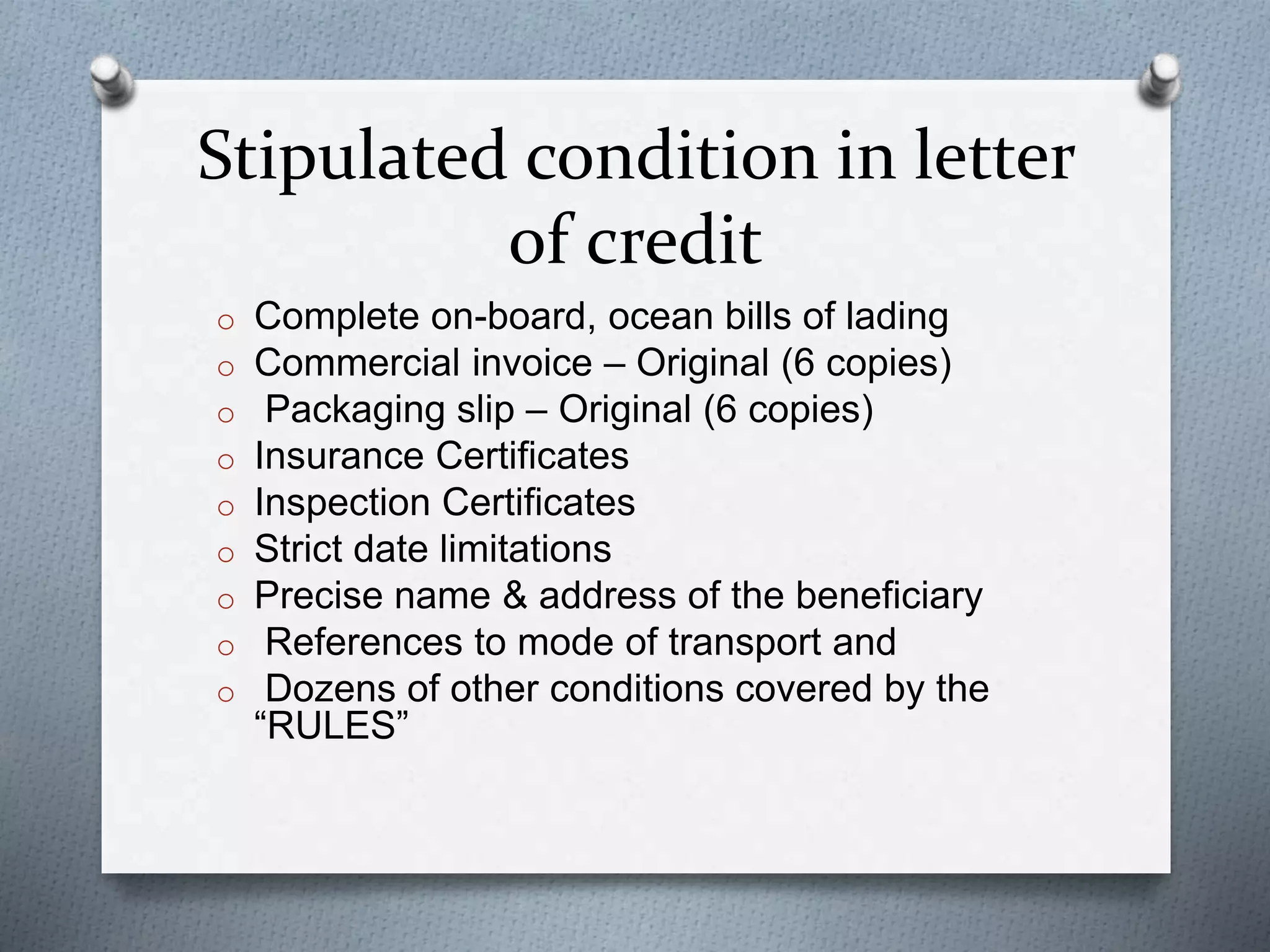 Lecture 8 letter of credit, procedure lc, kind of lc | PPTX