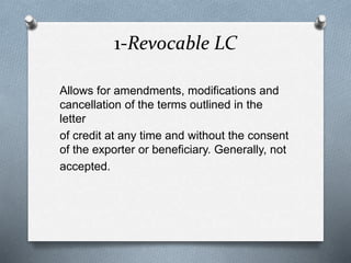 Lecture 8 letter of credit, procedure lc, kind of lc | PPTX | Credit ...