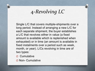 Lecture 8 letter of credit, procedure lc, kind of lc | PPTX | Credit ...