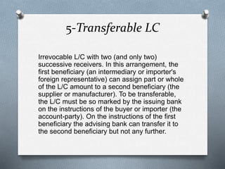 Lecture 8 letter of credit, procedure lc, kind of lc | PPTX | Credit ...