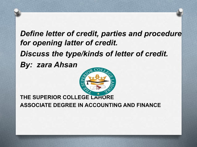 Lecture 8 letter of credit, procedure lc, kind of lc | PPTX | Credit ...