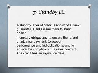 Lecture 8 letter of credit, procedure lc, kind of lc | PPTX | Credit ...