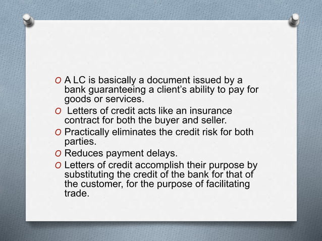 Lecture 8 letter of credit, procedure lc, kind of lc | PPTX | Credit ...