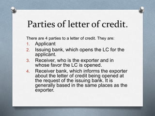 Lecture 8 letter of credit, procedure lc, kind of lc | PPTX | Credit ...