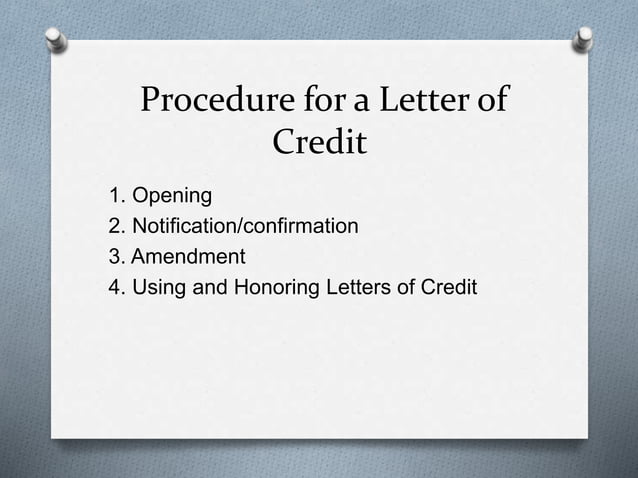 Lecture 8 letter of credit, procedure lc, kind of lc | PPTX | Credit ...