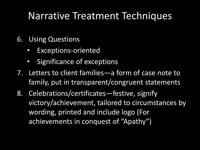Lecture 8 narrative therapy | PPTX