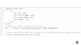 Lecture 8 PHP and MYSQL part 2.ppType Classificationtx | PPT