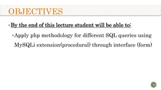 Lecture 8 PHP and MYSQL part 2.ppType Classificationtx | PPT