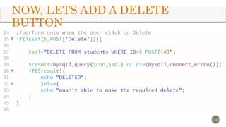 Lecture 8 PHP and MYSQL part 2.ppType Classificationtx | PPT