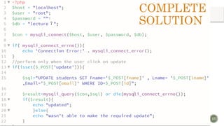 Lecture 8 PHP and MYSQL part 2.ppType Classificationtx | PPT